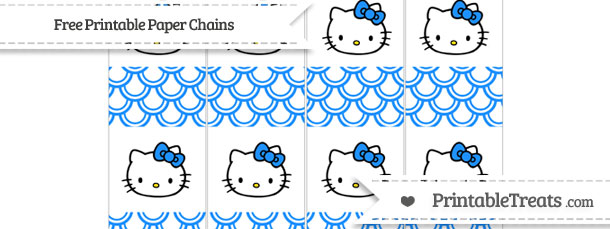 Free Dodger Blue Fish Scale Pattern Hello Kitty Paper Chains ...
