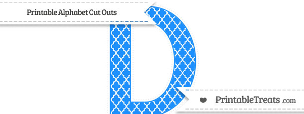Free Dodger Blue Moroccan Tile Extra Large Capital Letter D Cut Outs ...