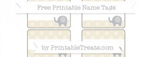 Free Eggshell Dotted Pattern Elephant Name Tags — Printable Treats.com