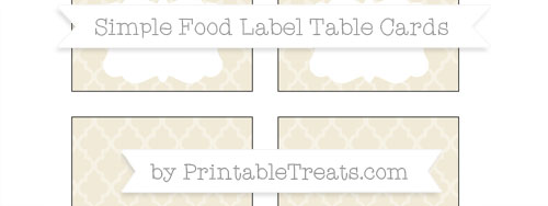Free Eggshell Moroccan Tile Simple Food Labels — Printable Treats.com