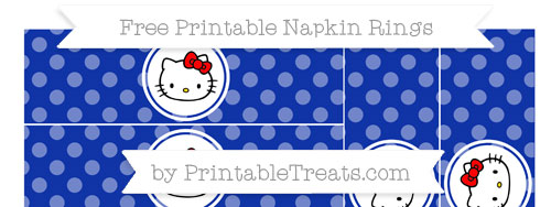 Free Egyptian Blue Dotted Pattern Hello Kitty Napkin Rings — Printable ...