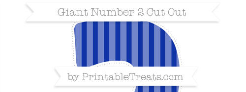 Egyptian Blue Striped Giant Number 2 Cut Out — Printable Treats.com