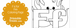 F is for Fire Coloring Page — Printable Treats.com