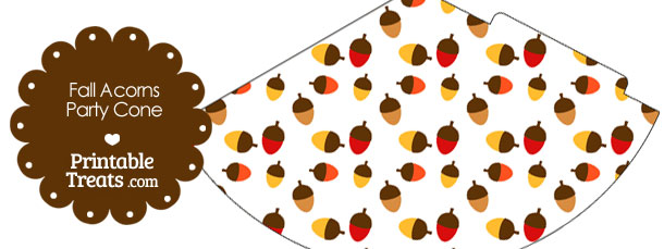 Fall Acorns Printable Treat Cone — Printable Treats.com