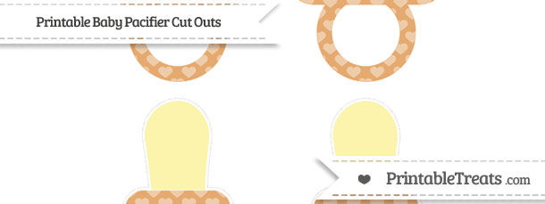 Fawn Heart Pattern Medium Baby Pacifier Cut Outs — Printable Treats.com
