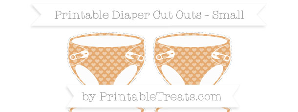 Fawn Heart Pattern Small Baby Diaper Cut Outs — Printable Treats.com