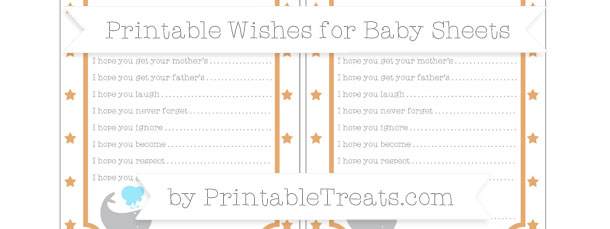 Fawn Star Pattern Whale Theme Wishes for Baby Sheets — Printable Treats.com