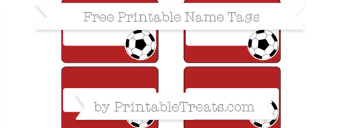 Free Fire Brick Red Soccer Name Tags — Printable Treats.com