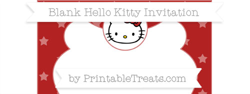 Free Fire Brick Red Star Pattern Blank Hello Kitty Invitation ...