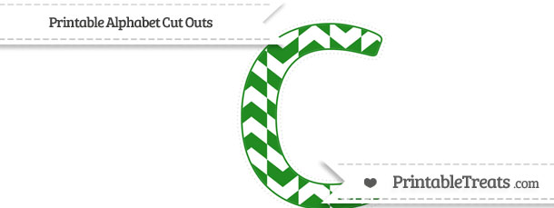 Free Forest Green Herringbone Pattern Extra Large Capital Letter C Cut ...