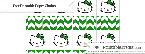 Free Forest Green Herringbone Pattern Hello Kitty Paper Chains ...