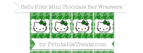 Free Forest Green Houndstooth Pattern Hello Kitty Mini Chocolate Bar ...
