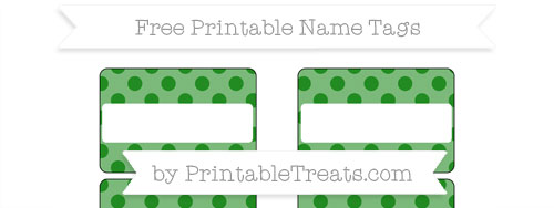 Free Forest Green Polka Dot Simple Name Tags — Printable Treats.com