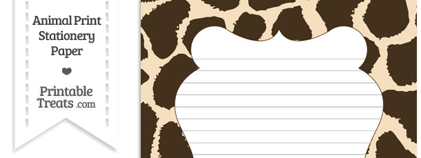 Giraffe Print Stationery Paper — Printable Treats.com