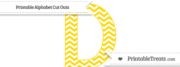 Free Gold Chevron Extra Large Capital Letter D Cut Outs — Printable ...