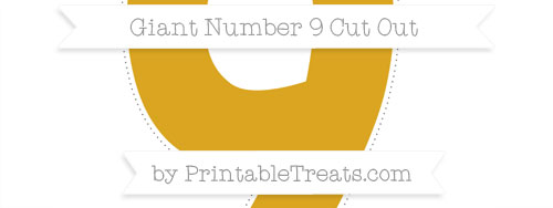 Gold Giant Number 9 Cut Out — Printable Treats.com