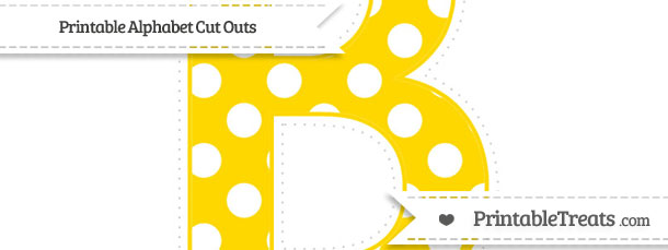 Free Gold Polka Dot Extra Large Capital Letter B Cut Outs — Printable ...
