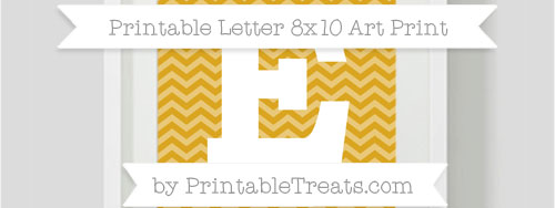 Goldenrod Chevron Letter E 8×10 Art Print — Printable Treats.com