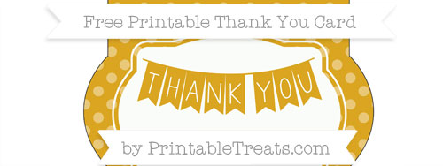 Goldenrod Dotted Pattern Thank You Card — Printable Treats.com