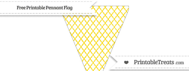 Free Goldenrod Moroccan Tile Simple Pennant Flag — Printable Treats.com