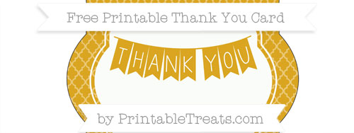 Goldenrod Moroccan Tile Thank You Card — Printable Treats.com