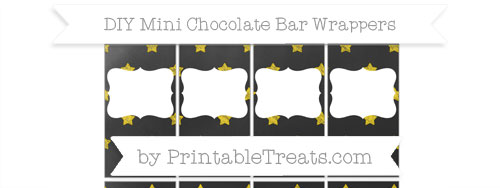 Goldenrod Star Pattern Chalk Style DIY Mini Chocolate Bar Wrappers ...