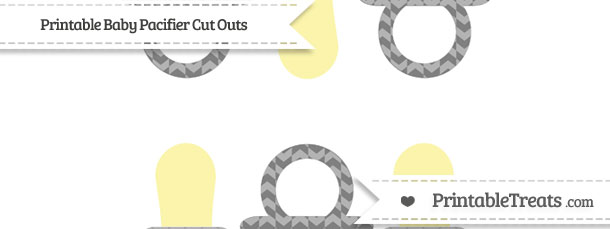 Grey Herringbone Pattern Small Baby Pacifier Cut Outs — Printable ...