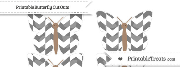 Free Grey Herringbone Pattern Small Butterfly Cut Outs — Printable ...
