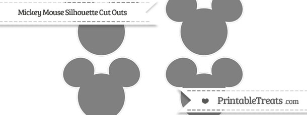 Grey Small Mickey Mouse Silhouette Cut Outs — Printable Treats.com