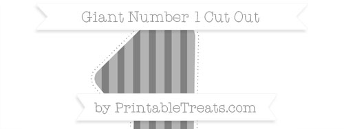 Grey Striped Giant Number 1 Cut Out — Printable Treats.com
