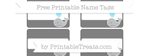 Free Grey Whale Name Tags — Printable Treats.com