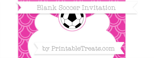 Free Hot Pink Fish Scale Pattern Blank Soccer Invitation — Printable ...