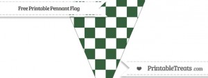 Free Hunter Green Checker Pattern Simple Pennant Flag — Printable ...