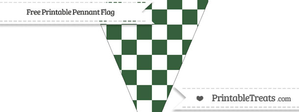 Free Hunter Green Checker Pattern Simple Pennant Flag — Printable ...