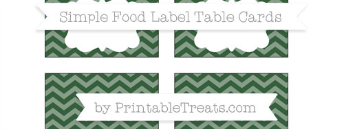 Free Hunter Green Chevron Simple Food Labels — Printable Treats.com