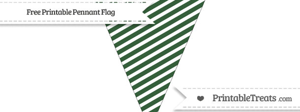Free Hunter Green Diagonal Stripes Simple Pennant Flag — Printable ...