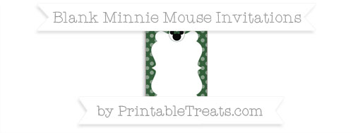 Free Hunter Green Dotted Pattern Blank Minnie Mouse Invitation ...