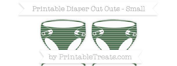 Hunter Green Horizontal Striped Small Baby Diaper Cut Outs — Printable ...