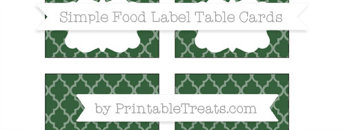 Free Hunter Green Moroccan Tile Simple Food Labels — Printable Treats.com