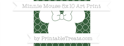 Free Hunter Green Quatrefoil Pattern Minnie Mouse 8×10 Art Print ...