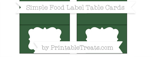 Free Hunter Green Simple Food Labels — Printable Treats.com