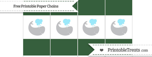 Free Hunter Green Whale Paper Chains — Printable Treats.com