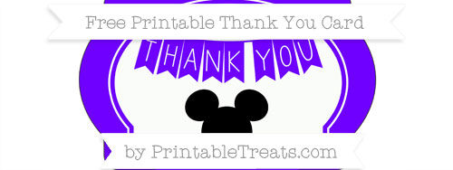 Indigo Mickey Mouse Thank You Card — Printable Treats.com