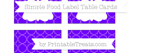 Free Indigo Quatrefoil Pattern Simple Food Labels — Printable Treats.com