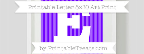Indigo Striped Letter E 8×10 Art Print — Printable Treats.com