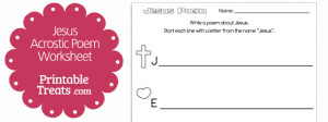 Jesus Acrostic Poem — Printable Treats.com