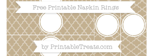 Free Khaki Moroccan Tile Blank Napkin Rings — Printable Treats.com