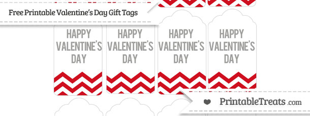 Free Lava Red Chevron Valentine’s Day Gift Tags — Printable Treats.com