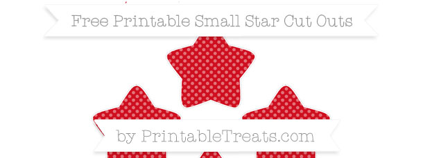 Lava Red Dotted Pattern Small Star Cut Outs — Printable Treats.com