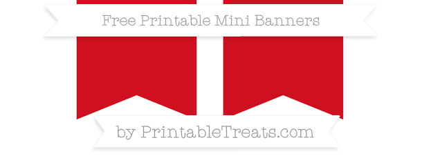Lava Red Simple Mini Banners — Printable Treats.com